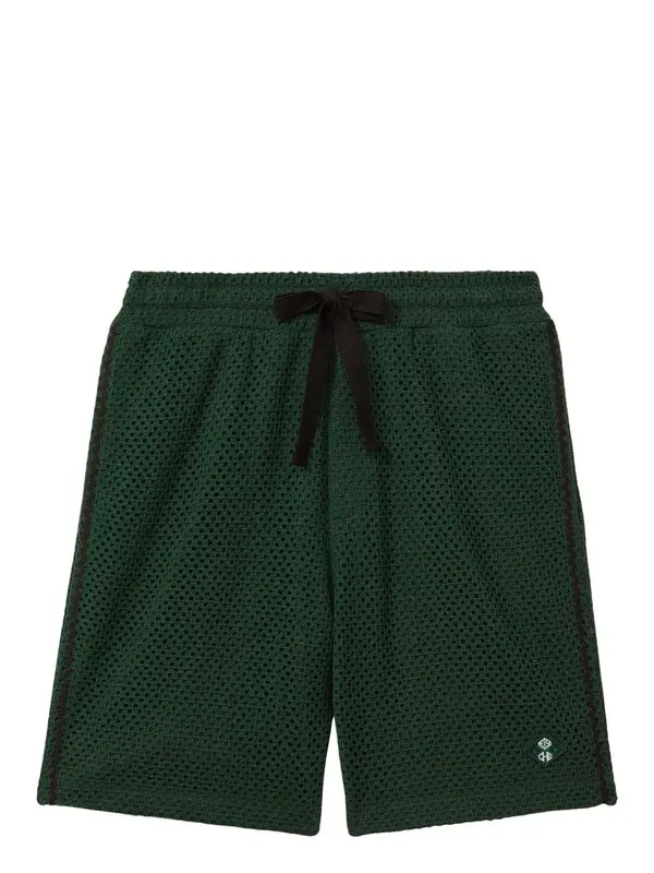 REISS Crochet Drawstring Shorts - Dark Green