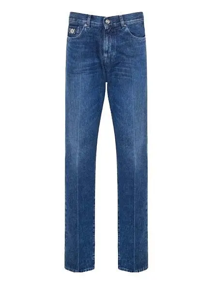 Versace Medusa Biggie Straight Leg Jeans - Blue