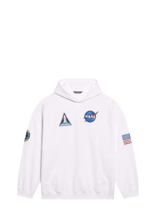 Balenciaga Space Nasa Logo Hoodie - White