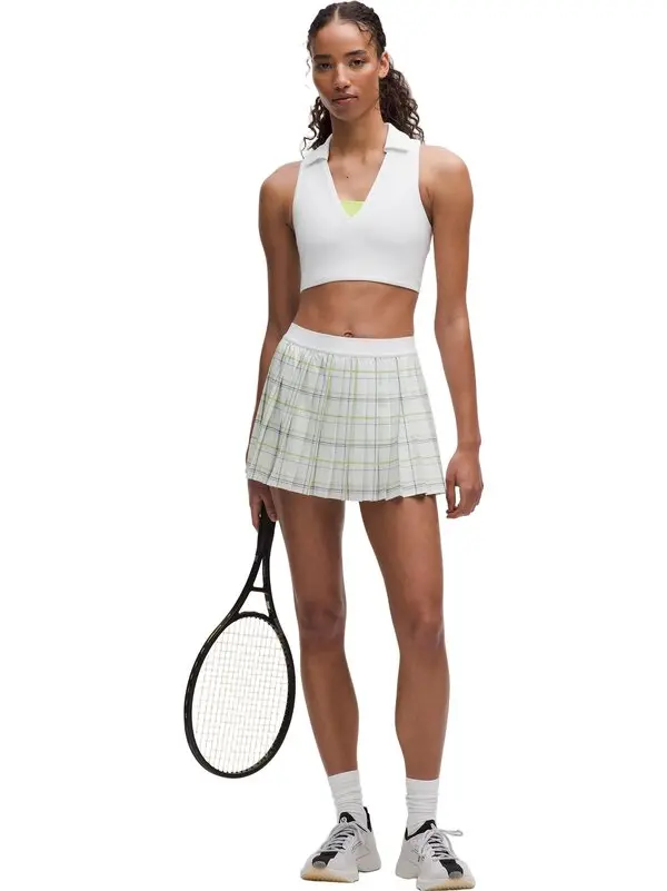 Lululemon High-rise Pleated Tennis Skirt - Match Plaid Mini White Multi