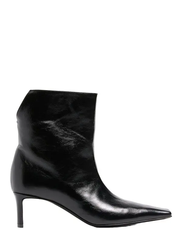 Khaite Ona Leather Ankle Boots - Black