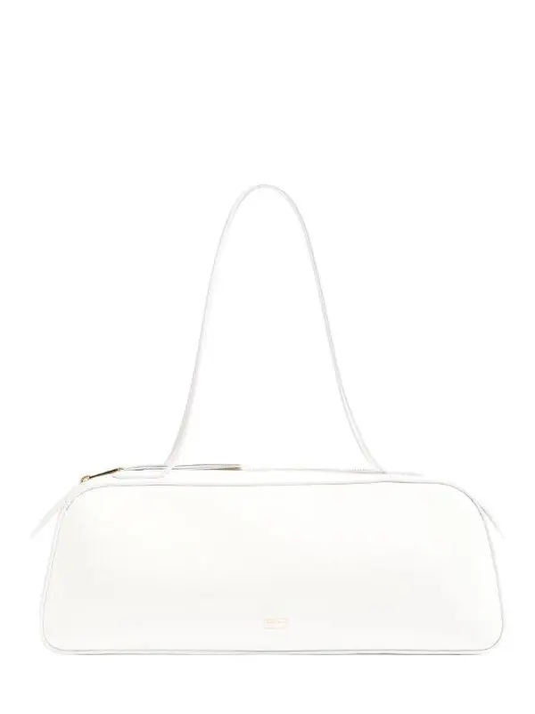 Khaite Simona Crackled Patent Leather Shoulder Bag - White
