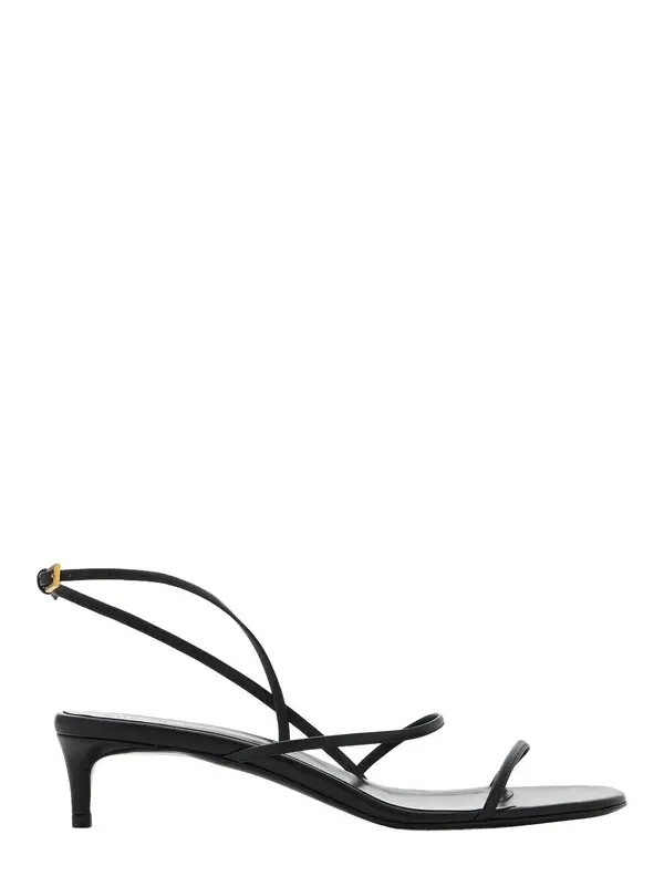 Khaite Loop Leather Sandals - Black