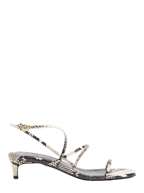 Khaite Loop Strappy Leather Sandals - Animal