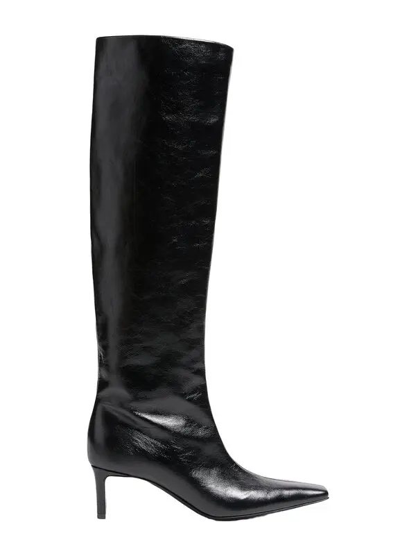 Khaite Ona Leather Knee Boots - Black