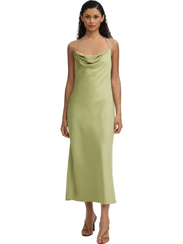 Significant Other Danika Satin Midi Dress - Sage