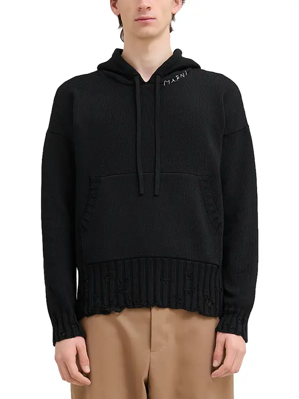 Marni Disheveled Hoodie - Black