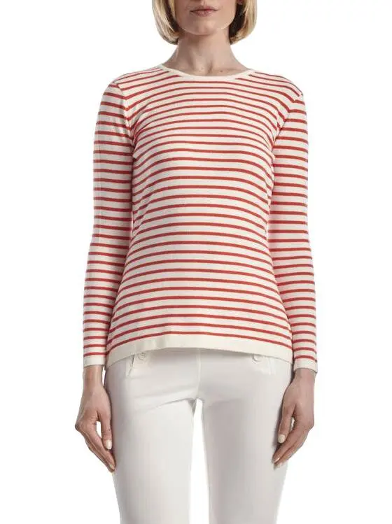 CAPSULE 121 Striped Knit Sweater - Flame Lily Stripe