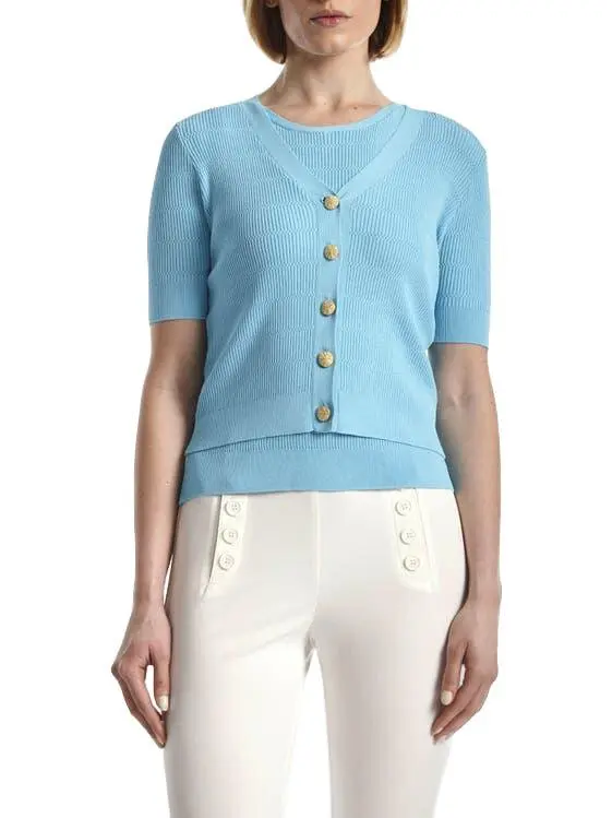 CAPSULE 121 Button Detailed Cardigan - Turquoise