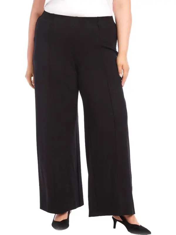 Karen Kane Luna Ponte Wide Leg Pants - Black