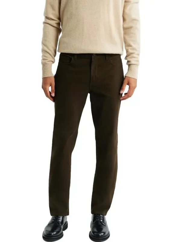 Vince Dylan Slim Fit Peached Stretch Cotton Pants - Dark Leaf