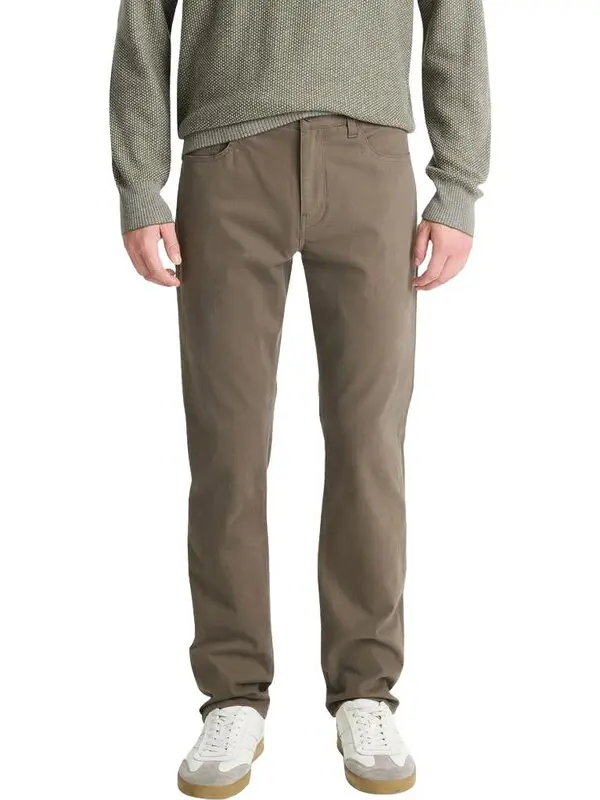 Vince Dylan Slim Fit Peached Stretch Cotton Pants - Frog