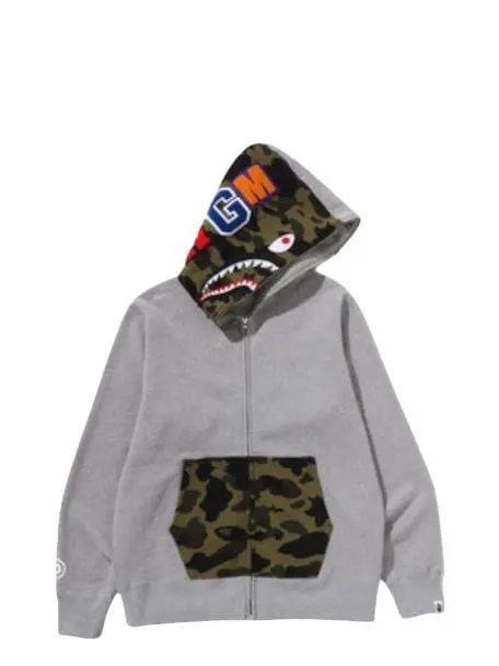 BAPE Shark Full Zip Hoodie - Gray