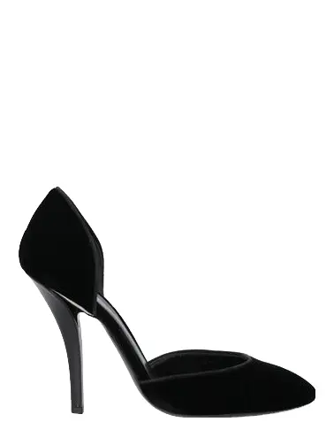 Giorgio Armani Pumps In Velvet With Piped Trims - Black