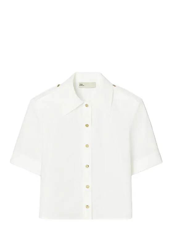 Tory Burch Poplin Camp Shirt - White