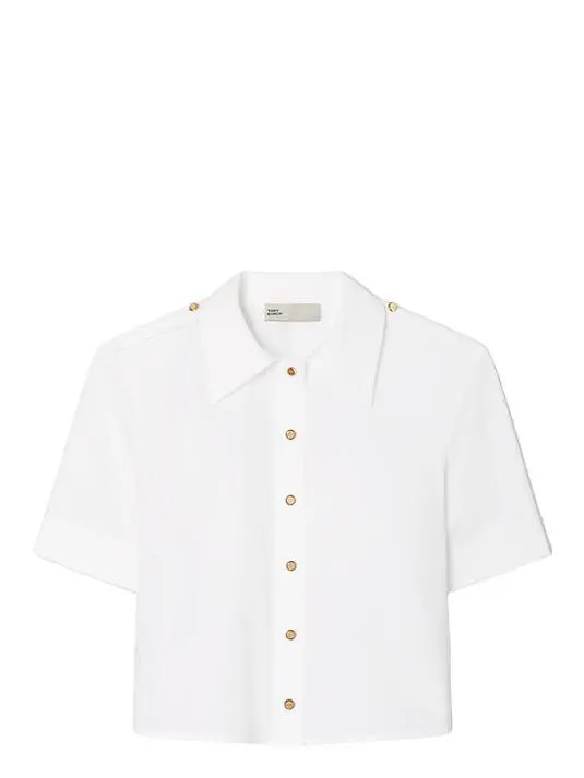 Tory Burch Poplin Camp Shirt - White