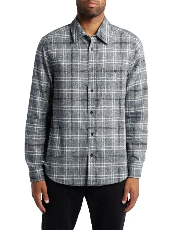Ag Aiden Plaid Cotton Button-up Shirt - Tartan Plaid Grey Multi