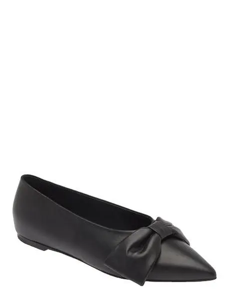 Dear Frances Bow Pointed Toe Flat - Black