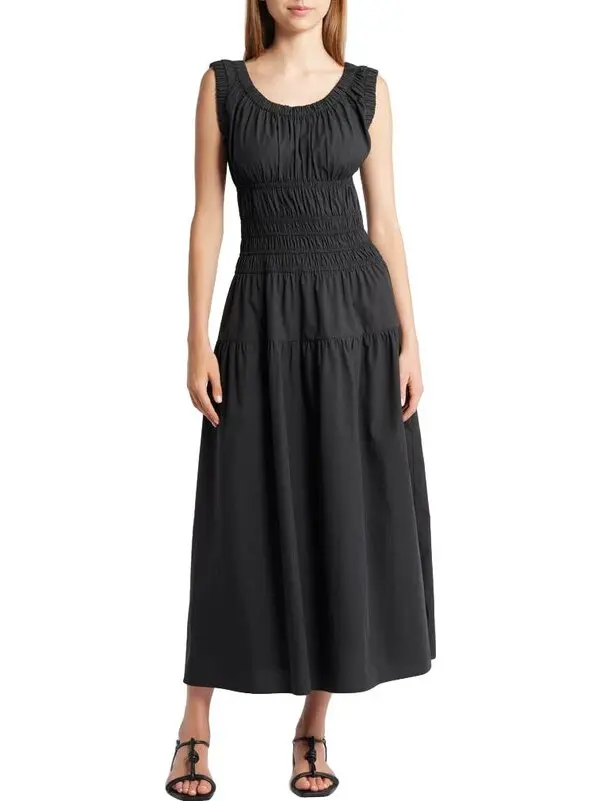Rails Anastasia Shirred Sleeveless Maxi Dress - Black