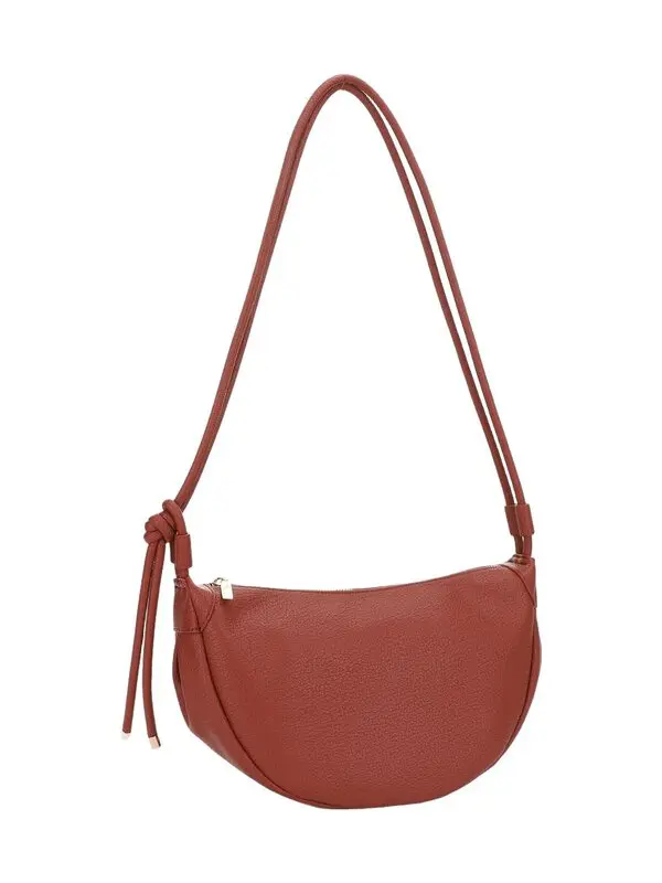 MALI + LILI Aria Recycled Vegan Leather Shoulder Bag - Cognac