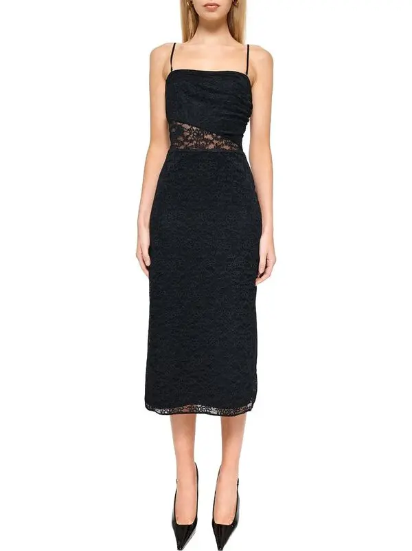 Cami Nyc Marseille Lace Sheath Midi Dress - Black