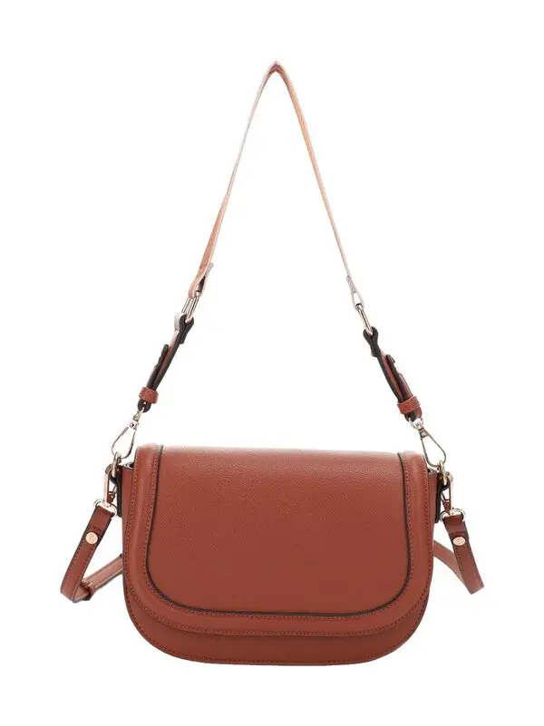 MALI + LILI Kiana Vegan Leather Crossbody Bag - Cognac