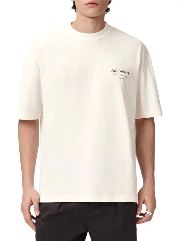 ALLSAINTS Underground Oversize Graphic T-shirt - Ashen White/dakota