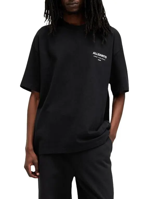 ALLSAINTS Underground Oversize Graphic T-shirt - Jet Black