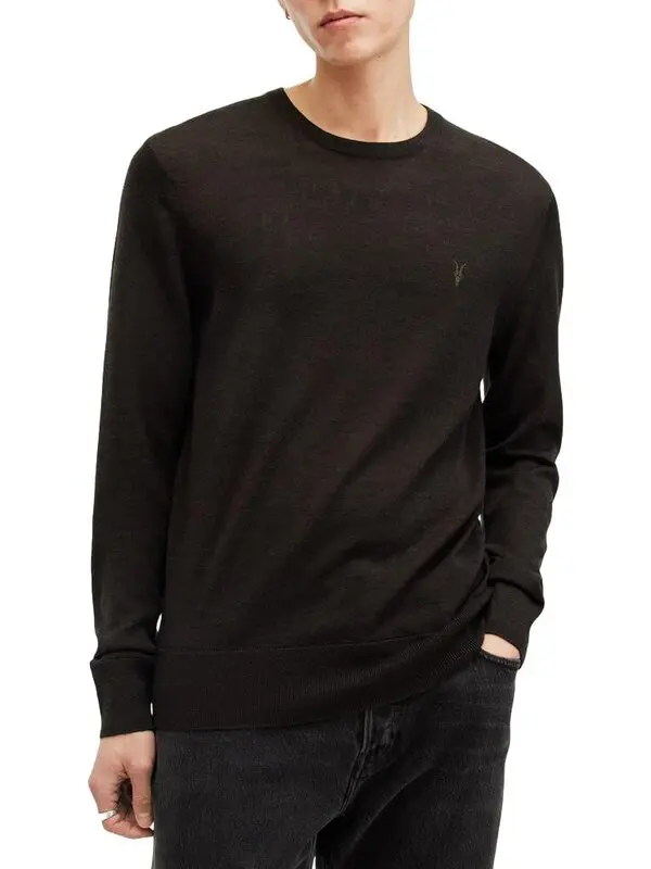 ALLSAINTS Mode Merino Wool Crewneck Sweater - Coffee Brown