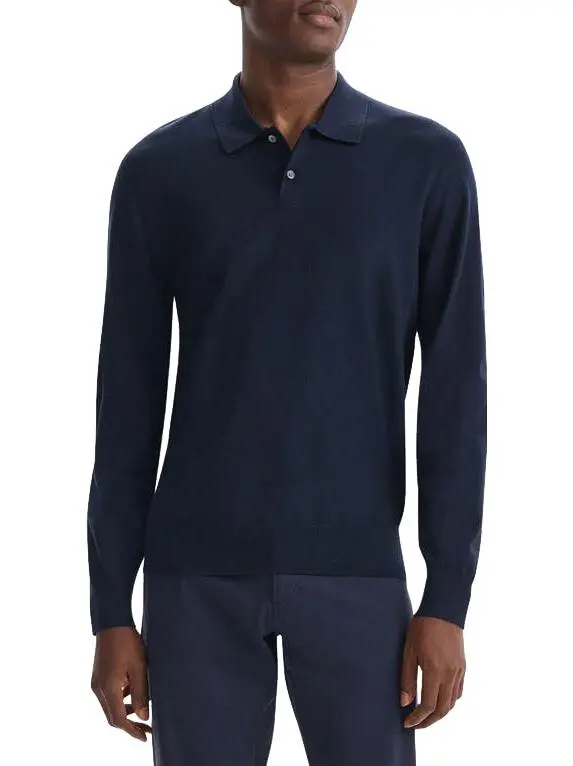 Theory Goris Long Sleeve Polo - Baltic