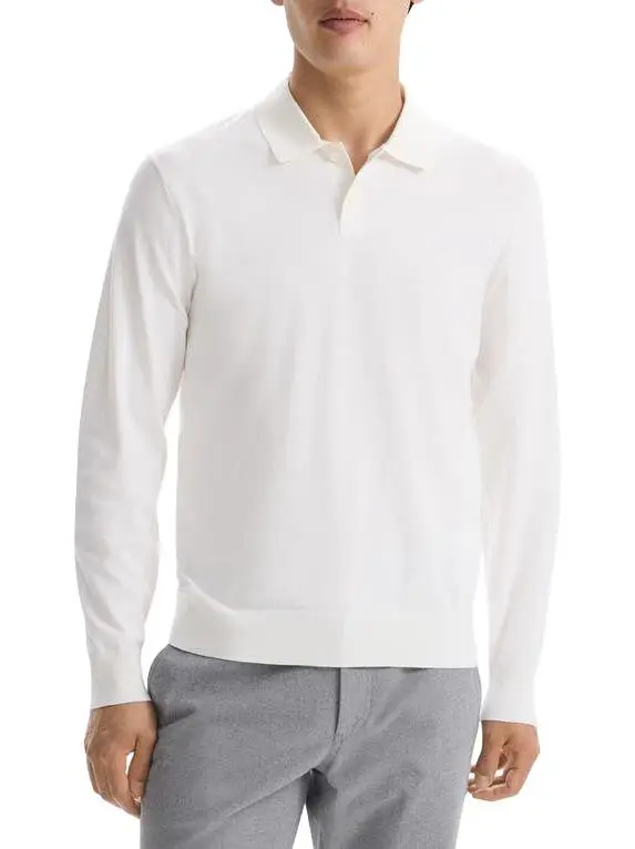 Theory Goris Long Sleeve Polo - Wht