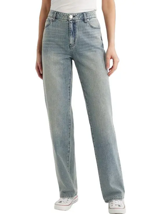 1822 Denim High Waist Baggy Straight Leg Jeans - Emmy