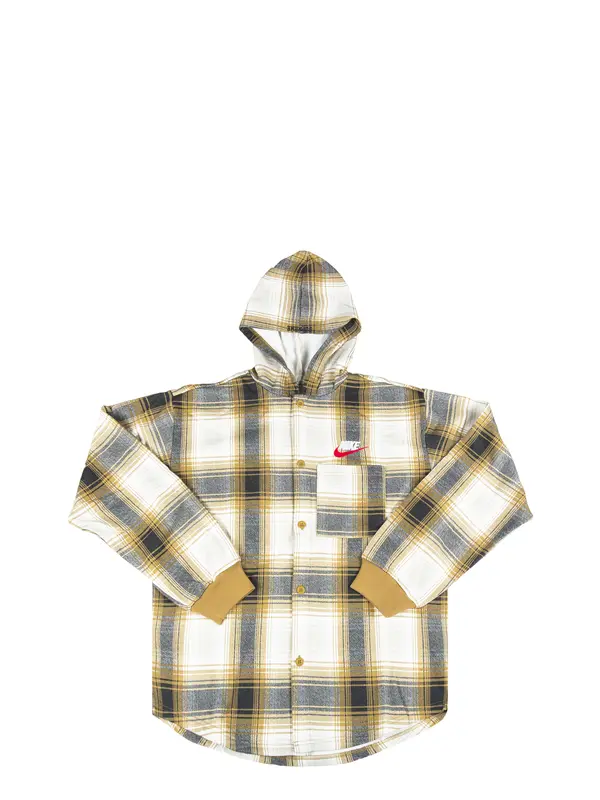 Supreme X Nike Plaid Hooded Sweatshirt 'mustard - Yellow