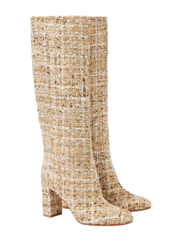 GIANVITO ROSSI Bouclé Knee-high Boots - Beige