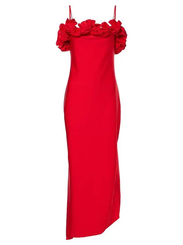Coperni Floral-appliqué Jersey Gown - Red