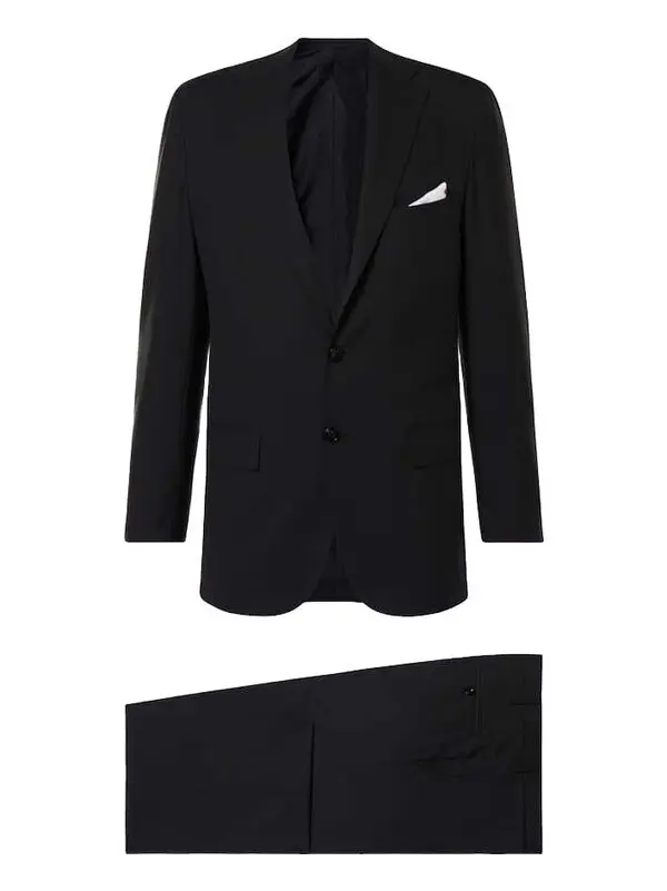 Kiton Single-breasted Wool Suit - Black