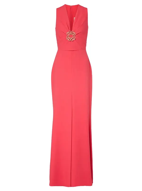 Elie Saab Gathered Embellished Gown - Pink