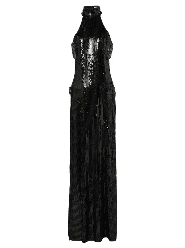 THE NEW ARRIVALS ILKYAZ OZEL Sequined Gown - Black