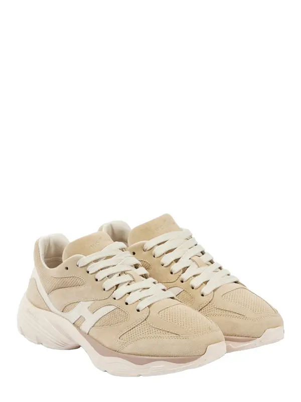 Hogan H665 Suede-trimmed Sneakers - Beige