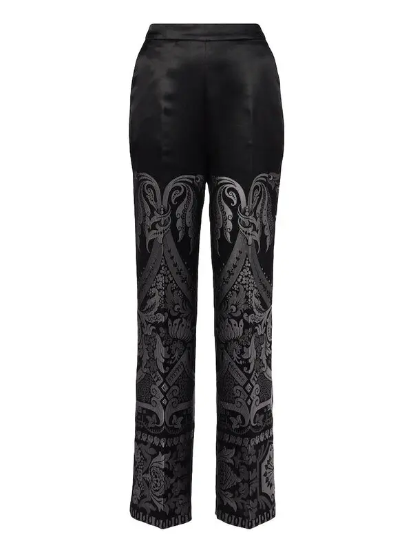 Etro Printed Wide-leg Pants - Grey