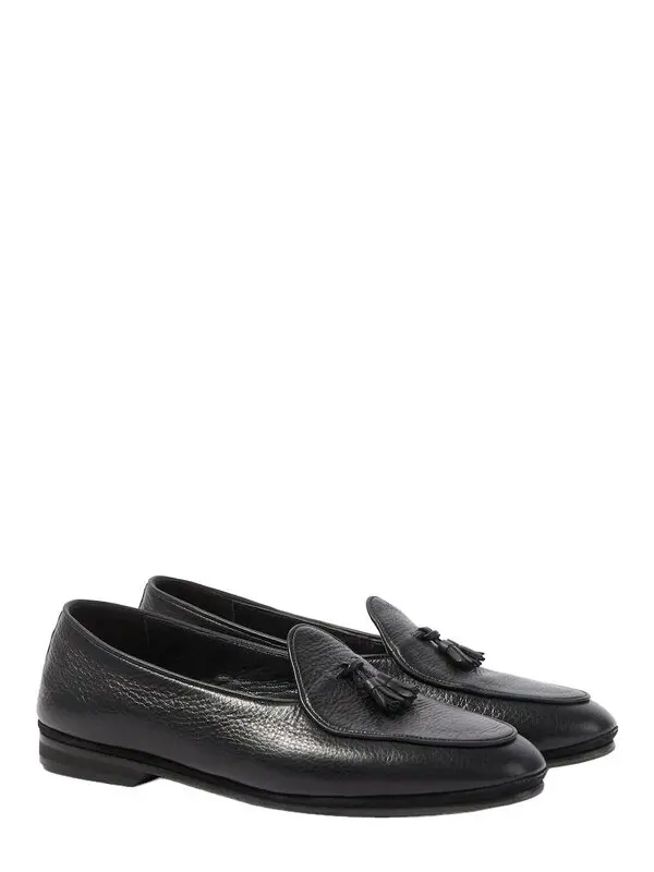 Rubinacci Marphy Leather Loafers - Black