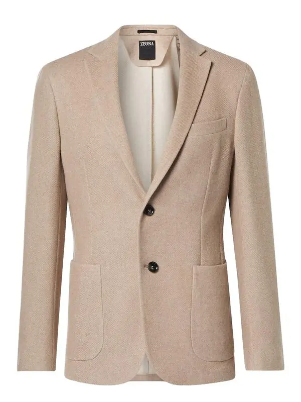 Zegna Cotton, Wool And Cashmere Blazer - Beige