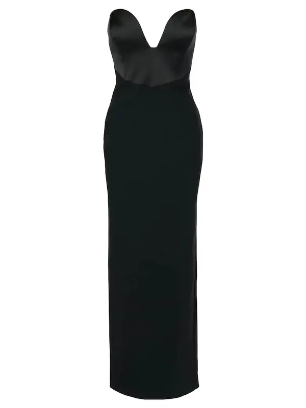 THE NEW ARRIVALS ILKYAZ OZEL Strapless Corset Gown - Black