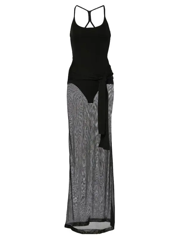 Jacquemus La Robe Maille Nodo" Embellished Gown - Black