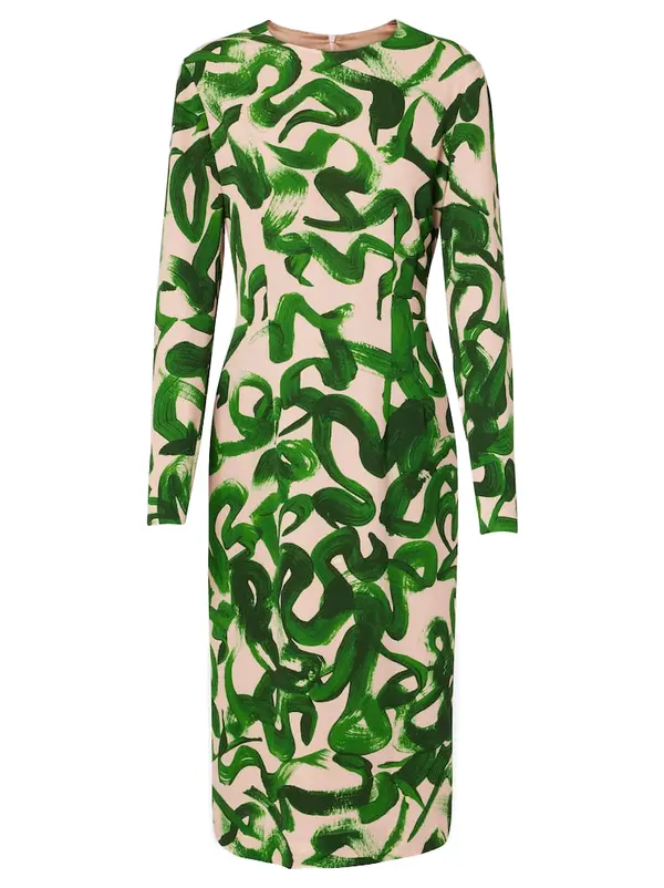 Dries Van Noten Printed Midi Dress - Green