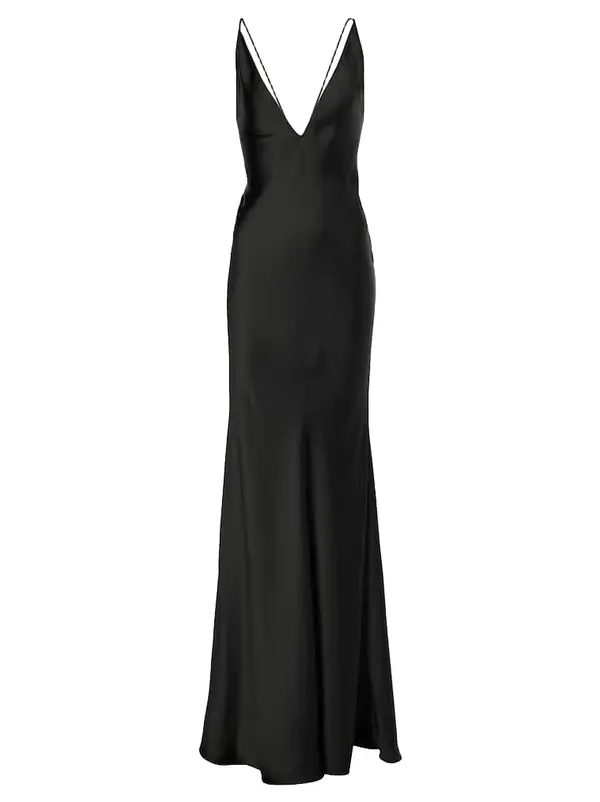 THE NEW ARRIVALS ILKYAZ OZEL Open-back Gown - Black