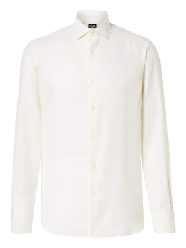 Zegna Cashco Cotton And Cashmere Shirt - White