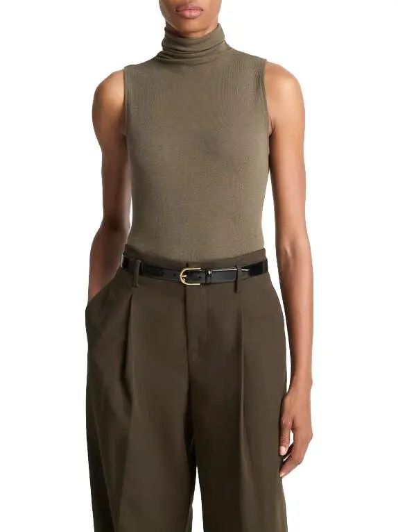 Vince Sleeveless Modal Turtleneck Top - H Cypress