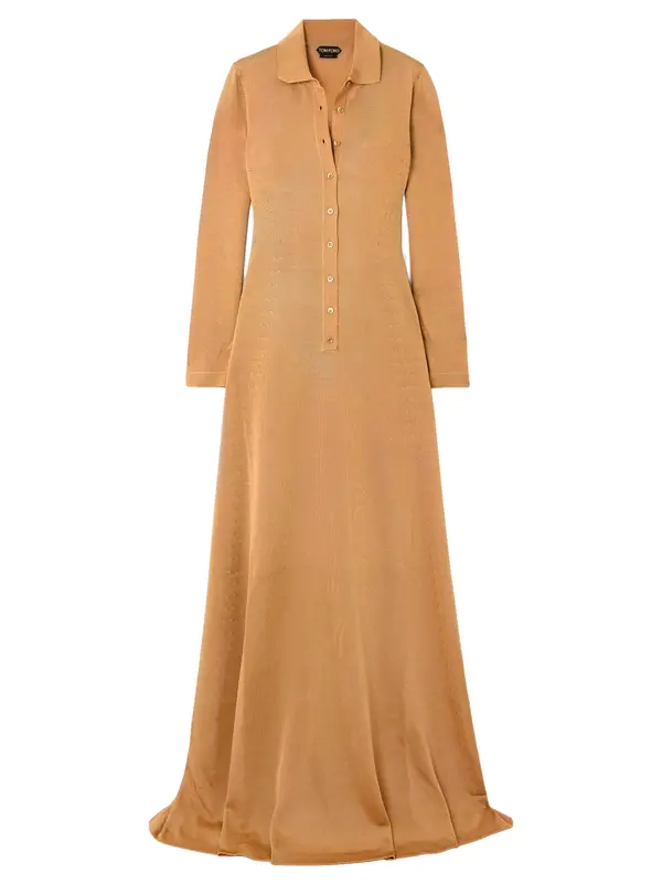 TOM FORD Knitted Maxi Dress - Gold