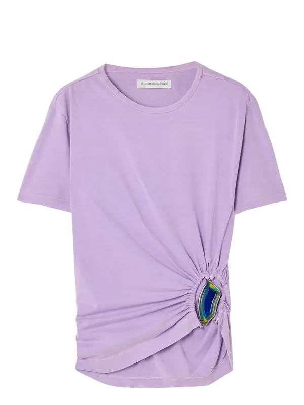 Christopher Esber Moodstone Embellished T-shirt - Purple